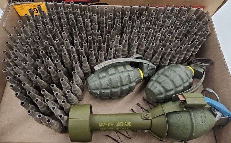 2 flats of Military Field Gear, Grenades, etc - Kramer Auction LLC