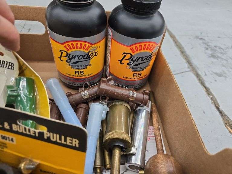 Black Powder shooting supplies lot - Kramer Auction LLC