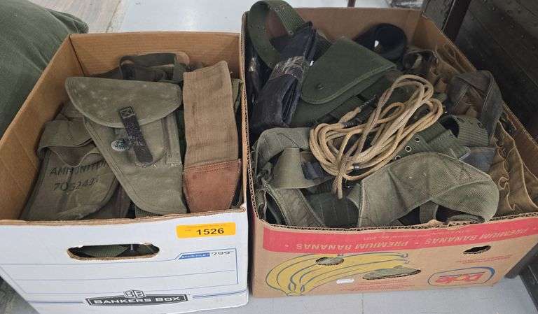 2 flats of Military Field Gear & Pouches - Kramer Auction LLC