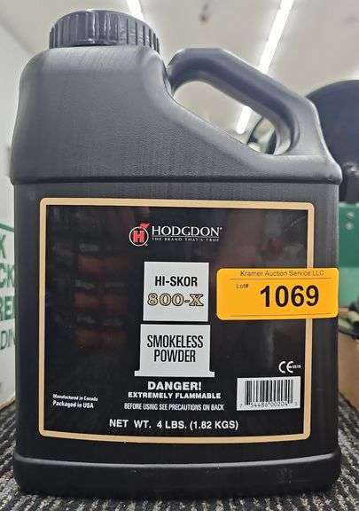 4lb Jug Hodgdon 800X Reloading Powder - Kramer Auction LLC
