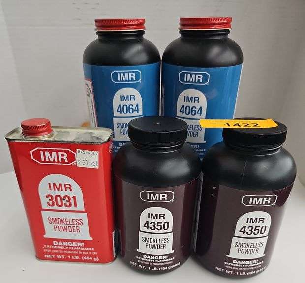 approx. 5lbs of IMR Reloading Powder - Kramer Auction LLC