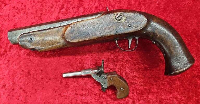Antique Percussion Pistol & Parlor Pistol pair - Kramer Auction LLC