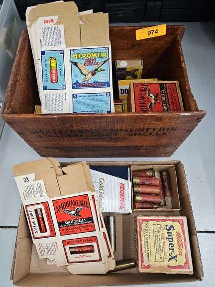 vintage Crate w/misc. Shells & Collector Shell Boxes - Kramer Auction LLC