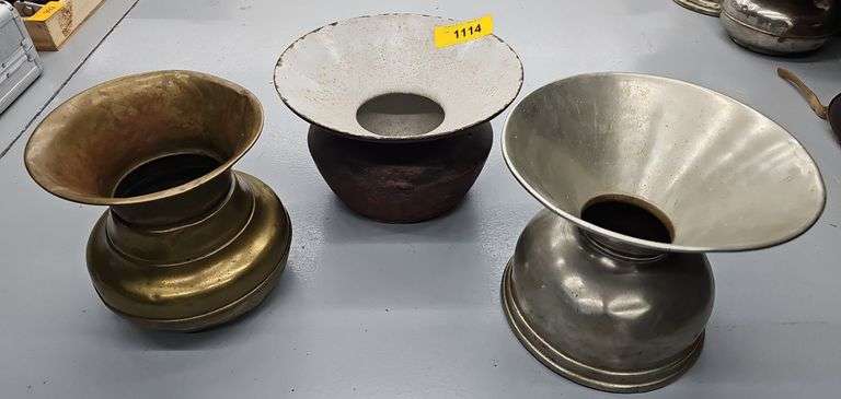 lot of 3 vintage Spittoons - Kramer Auction LLC