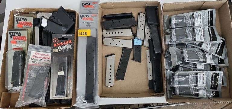 3 flats of assorted Pistol Magazines - Kramer Auction LLC