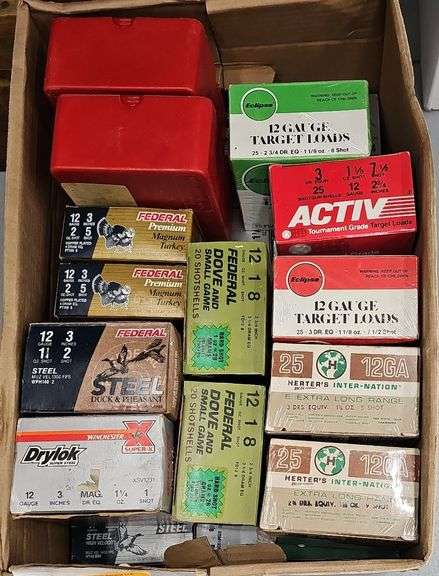 large box of assorted 12 ga. Target & Field Loads - Kramer Auction LLC