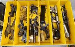 6 Parts Bins of Small Gun Parts & Sights - Kramer Auction LLC