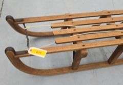 Vintage German Wooden Sled - Kramer Auction LLC