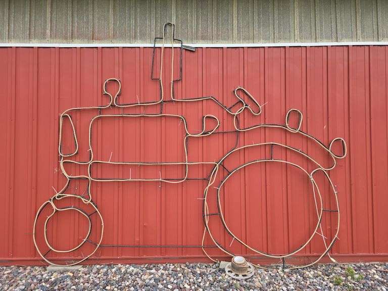Large Christmas Light Oliver tractor - Kramer Auction LLC