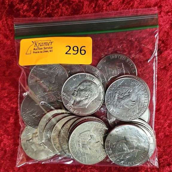Lot of 25 Ike Dollar Coins - Kramer Auction LLC