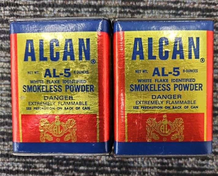 1 lbs (2 cans) of ALCAN AL-5 Smokeless Powder - Kramer Auction LLC