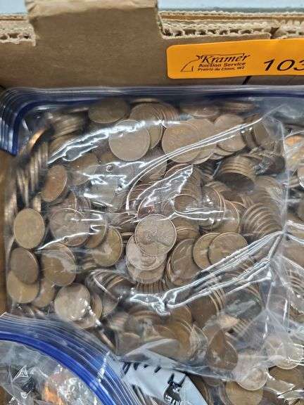 24 lbs of assorted Wheat Pennies - Kramer Auction LLC