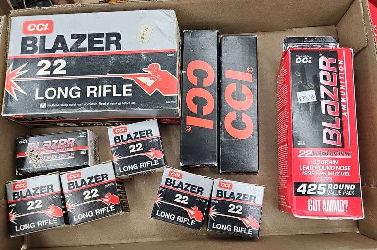 approx. 2,475 rds of assorted CCI 22 cal. Ammo - Kramer Auction LLC