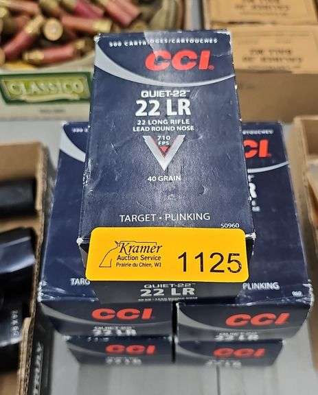 2,500 rds of CCI Quiet 22 cal. Ammo - Kramer Auction LLC
