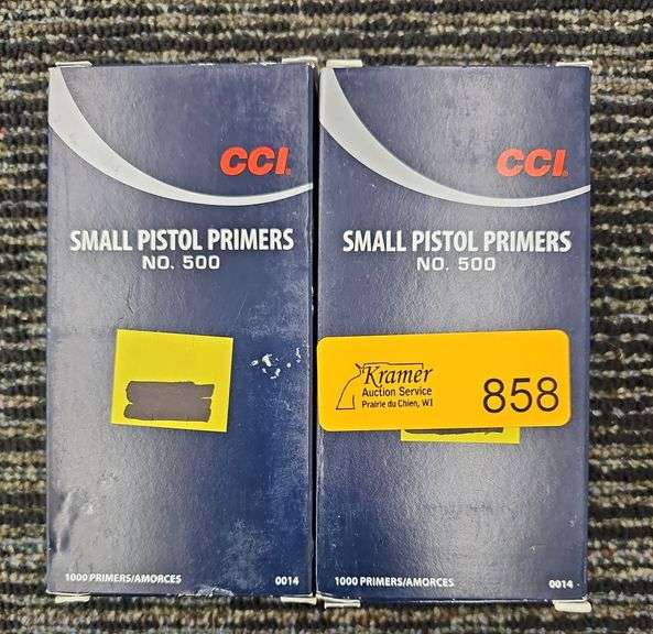 2,000 ct CCI Small Pistol Primers - Kramer Auction LLC