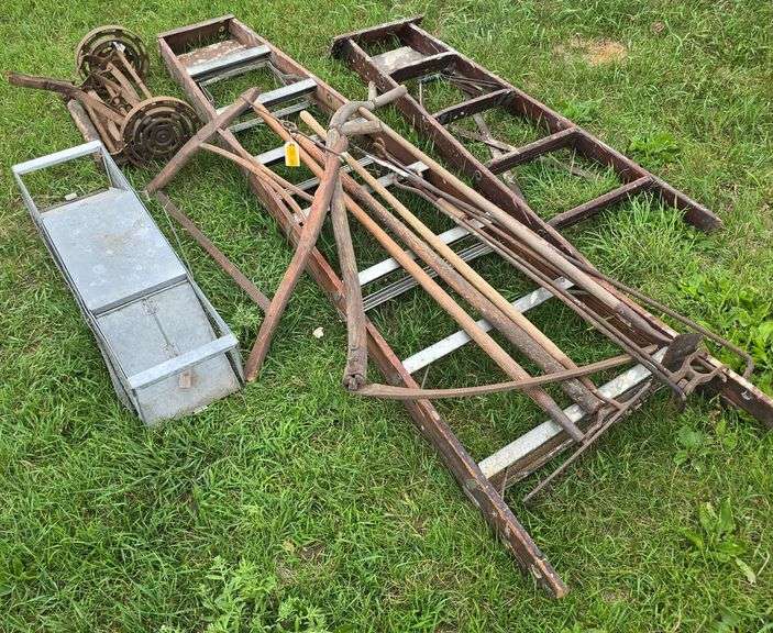 Vintage Ladders, Hand Tools & Trap lot - Kramer Auction LLC