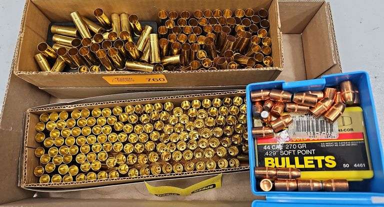 Lot of 44-40 & 44 Mag bullets & brass - Kramer Auction LLC