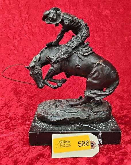Bucking Bronco Bronze Statue - Kramer Auction LLC