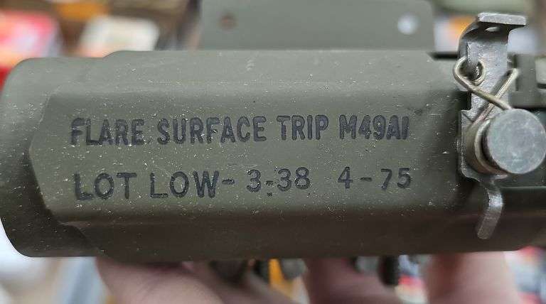 lot of 4 M49A1 Flares, plus 2 - M228 Grenade Fuses - Kramer Auction LLC