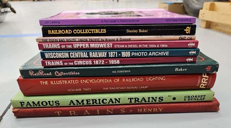 lot of RR Books & Men of the Rails plate - Kramer Auction LLC