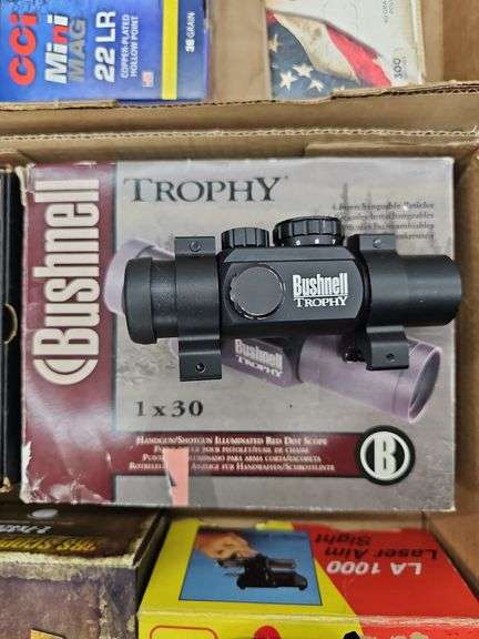 flat of assorted Scopes, Red Dots & Laser Dot Systems - Kramer Auction LLC