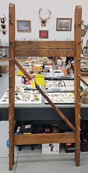 Folding Musket or Long Gun Display Rack - Kramer Auction LLC