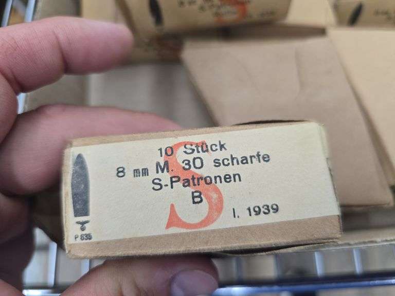 90 rds WW2 German 8x56R Ammo - Kramer Auction LLC