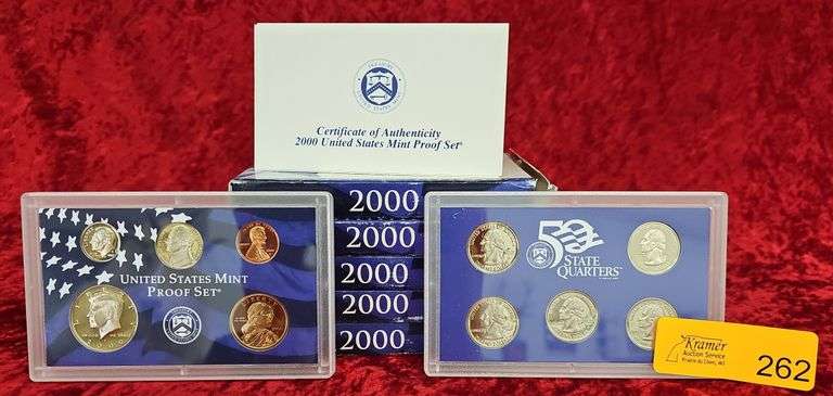 5 sets of 2000 United States Mint Proof Sets - Kramer Auction LLC