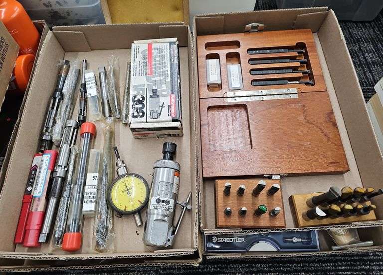 4 flats of Machinists Tools & other Small Tools - Kramer Auction LLC