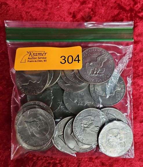 Lot of 25 Ike Dollar Coins - Kramer Auction LLC