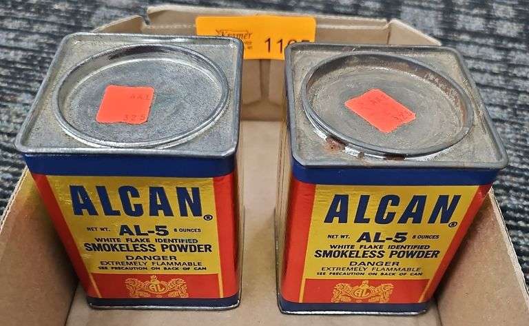 1 lbs (2 cans) of ALCAN AL-5 Smokeless Powder - Kramer Auction LLC