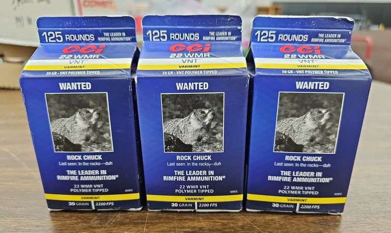 375 ct of CCI 22 Mag Ammo - Kramer Auction LLC