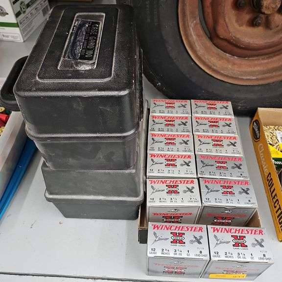 300 rds of 12 ga. No. 7 1/2 shot & 2 empty Plastic Shotshell Totes ...