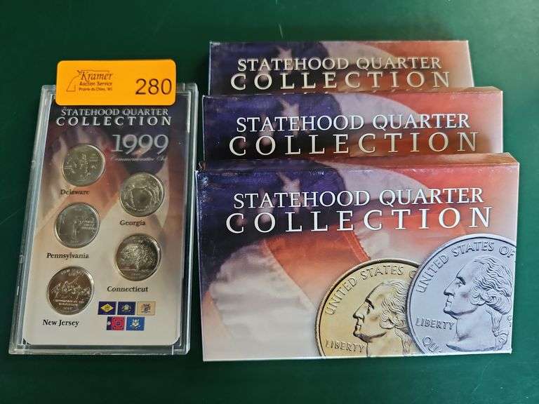 3 sets of 1999 Statehood Quarter Collection Sets - Kramer Auction LLC