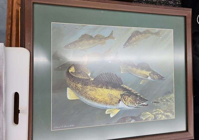 Large lot of Framed Fishing Prints - Kramer Auction LLC