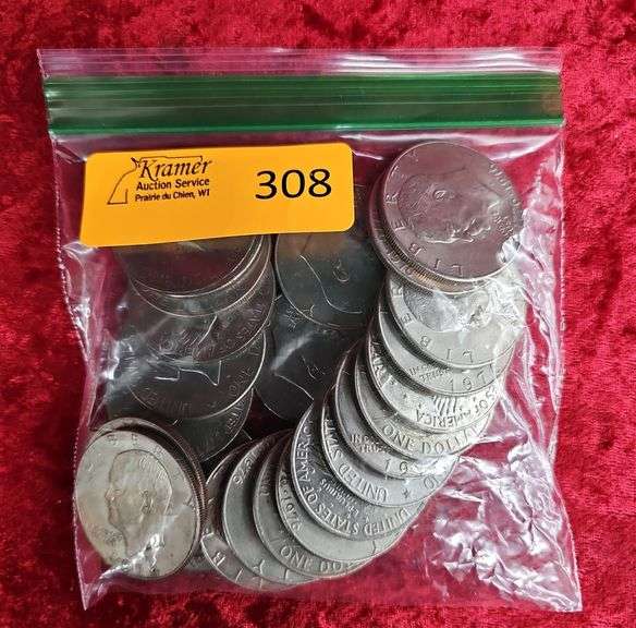 Lot of 25 Ike Dollar Coins - Kramer Auction LLC