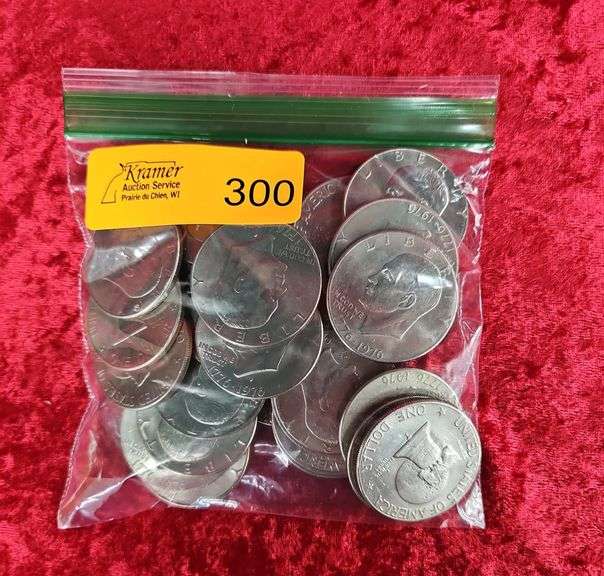 Lot of 25 Ike Dollar Coins - Kramer Auction LLC