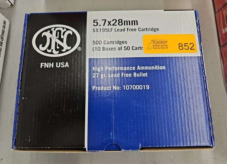 500 ct 5.7x28 Ammo - Kramer Auction LLC