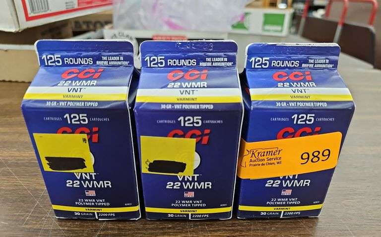 375 ct of CCI 22 Mag Ammo - Kramer Auction LLC