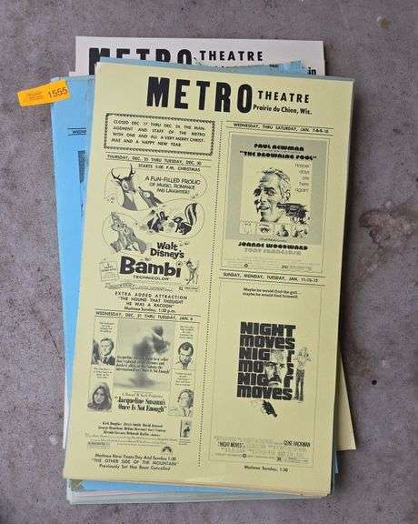 Stack of old PdC, WI METRO Movie Bills/Posters - Kramer Auction LLC