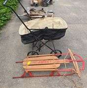 Vintage Baby Buggy & Runner Sled - Kramer Auction LLC