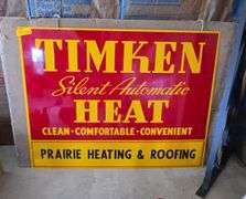 NOS TIMKEN Heating Adver. Sign - Kramer Auction LLC