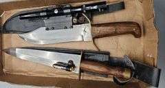 pair of Large Hunting Knives one w/Scope & other w/Laser - Kramer ...
