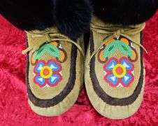 Pair of Beaded & Fur covered Native American Boots - Kramer Auction LLC
