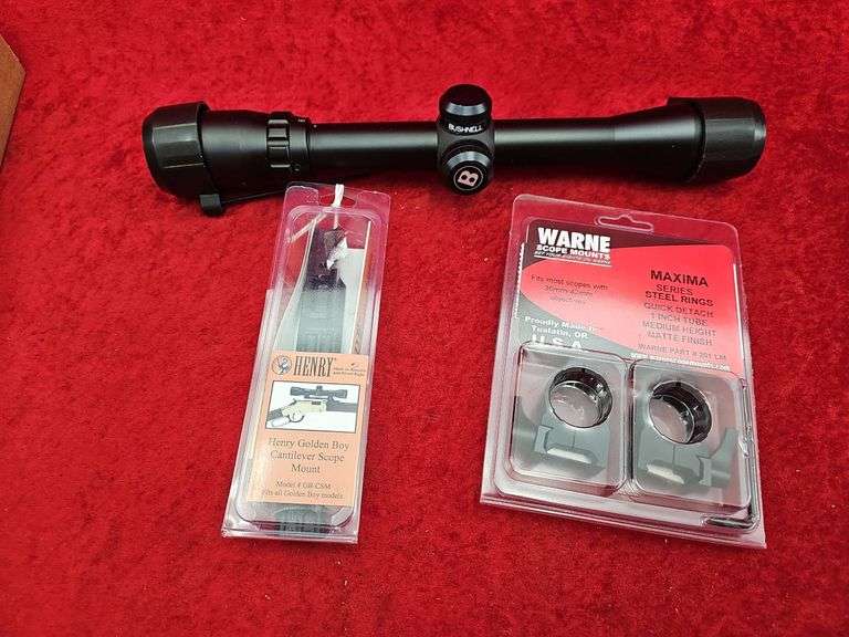 Bushnell Scope, Warne Scope Rings & Henry Scope Mount lot - Kramer ...