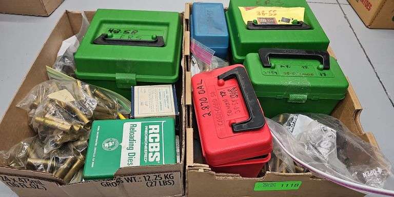 Large lot of 38-55 & 43 Spanish Reloading - Kramer Auction LLC