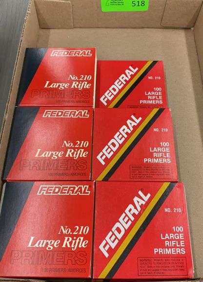 1,000 ct Federal 210 Large Rifle Primers - Kramer Auction LLC