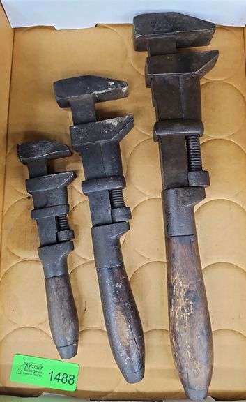 Lot of 3 vintage Monkey Wrenches - Kramer Auction LLC