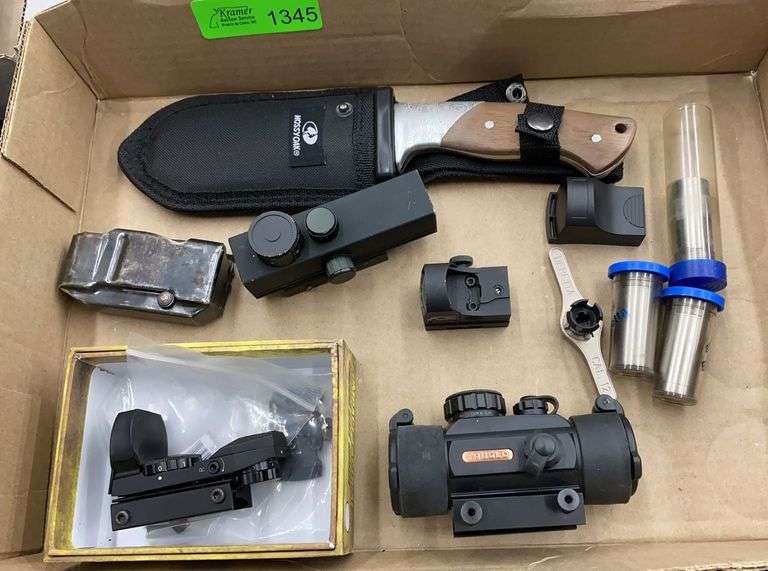 Scope, Choke Tubes & Hunting Knife lot - Kramer Auction LLC