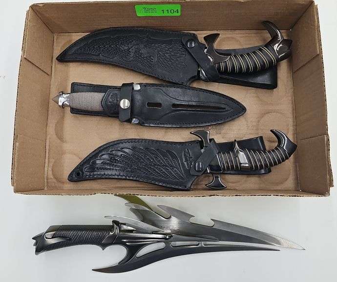 Lot of 4 Fantasy Style Knives - Kramer Auction LLC